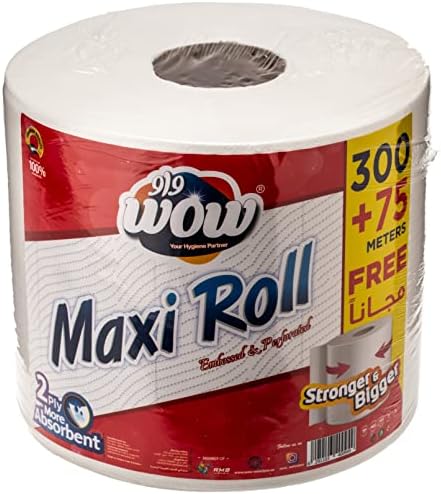 WOW Maxi Roll Embossed 375meter 2ply FREE, 938 Sheets price in UAE ...