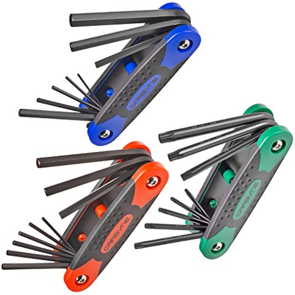 25 Piece Folding Hex Key & Star Wrench Set, Inch/Metric/Star, S2 Steel ...