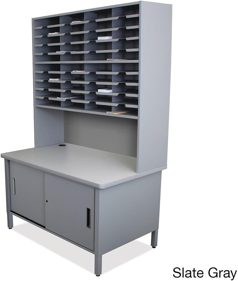 Amazon.com : Mailroom 40 Slot Organizer with Cabinet Finish: Slate Gray ...