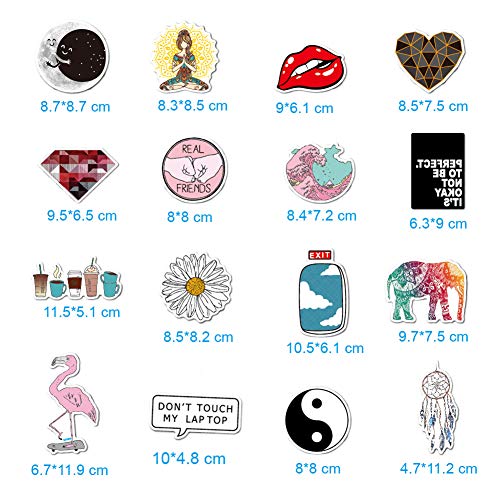 Honch Cute Pink Stickers Pack 46 Pcs Suitcase Pink Aesthetic Stickers ...