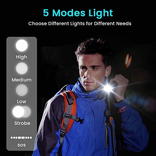 Euyee LED Tactical Flashlight (Batteries Included) -rechargeable ...