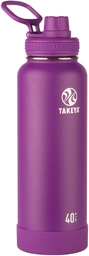 Amazon.com: Takeya Actives Vacuum-Insulated Stainless-Steel Water Bottle with Insulated Spout ...