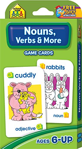 School Zone - Nouns, Verbs & More Game Cards - Ages 6+, Grammar, Parts ...