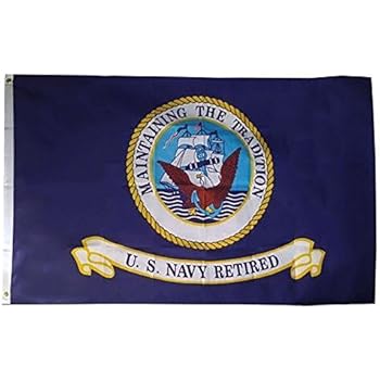 Amazon.com : US Navy Retired 3x5 Flag New 3 x 5 Naval USN Banner ...