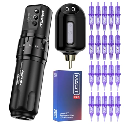 Mast Tattoo Wireless Tattoo Kit Fold Pro Tattoo Pen Machine Gun with ...