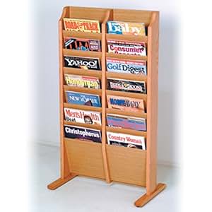 Amazon.com: Wooden Mallet 14-Pocket Cascade Free-Standing Magazine Rack ...