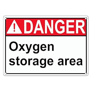 Weatherproof Plastic ANSI Danger Oxygen Storage Area Sign with English ...