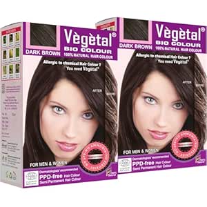 Vegetal Bio Hair Colour Dark Brown|50g (Pack of 2)| Achieve Natural ...