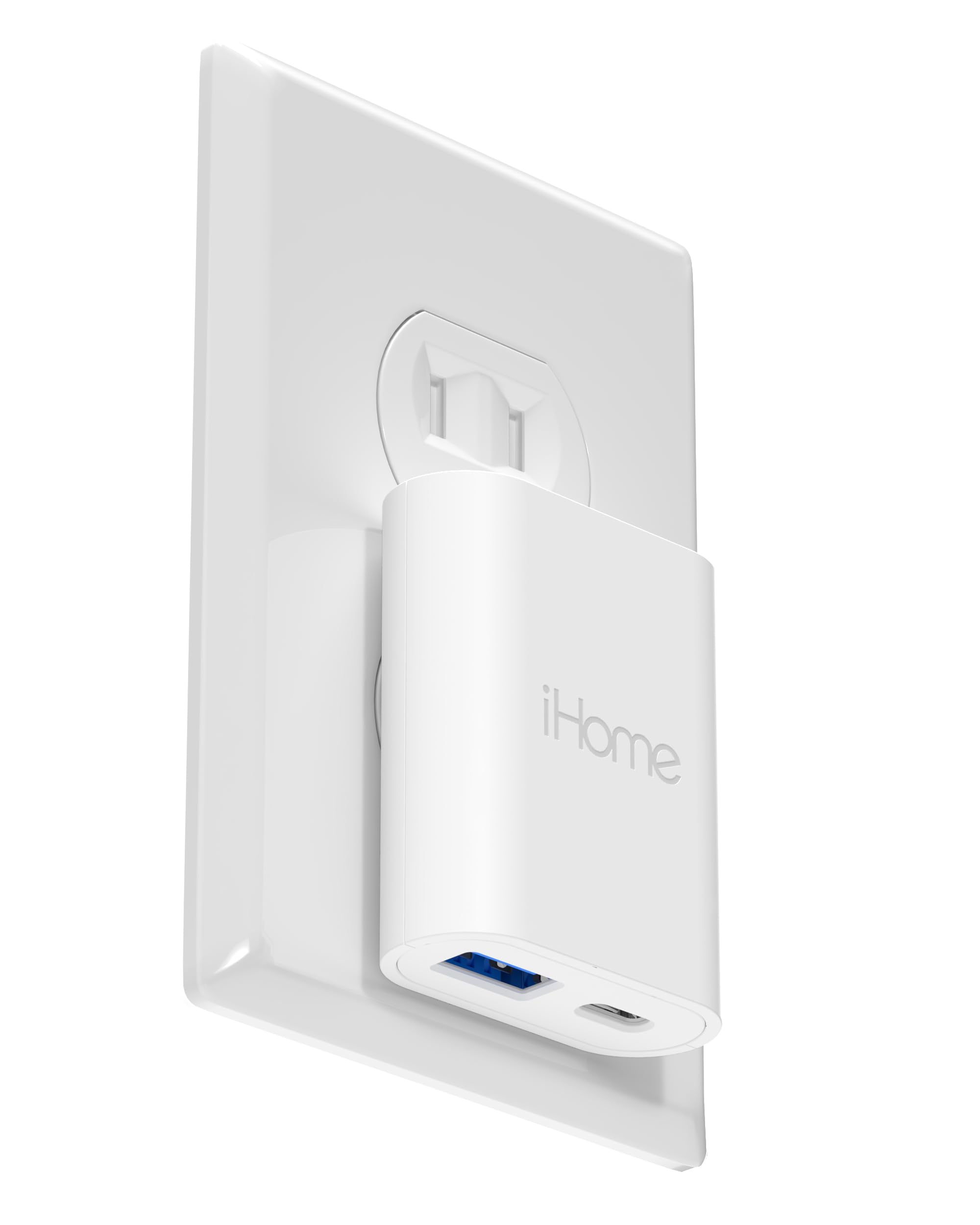 iHome USB C Charger: AC Pro 20W Multiport (1 USB-C Port, 1 USB-A Port ...