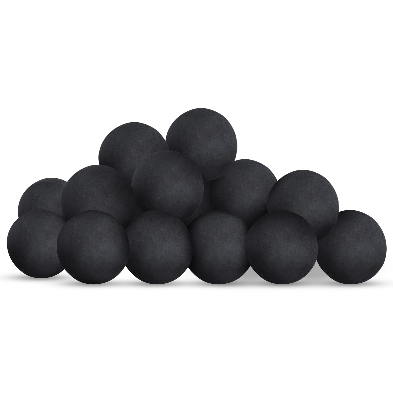 FlameDuty Ceramic Fire Balls for Fire Pit, Set of 15 Round Fire Stones ...
