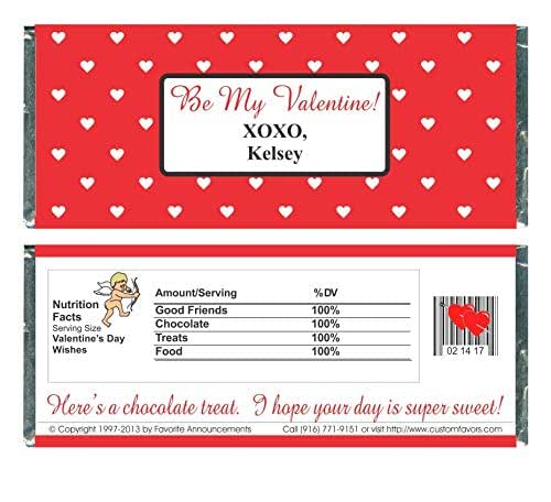 Amazon.com: Valentines Day Holiday Candy Bar Wrappers, Fits a Regular ...