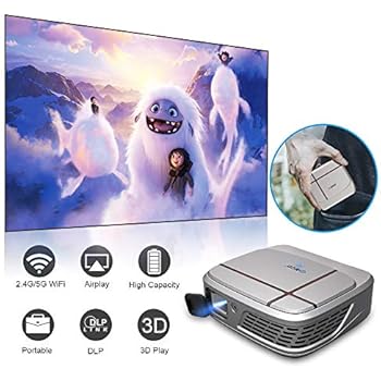 Amazon.com: EUG 2019 Ultra Portable DLP Projector with WiFi Wireless ...