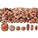 Amazon.com: Bememo 400 Pieces Printed Wooden Beads Various Shapes Loose ...
