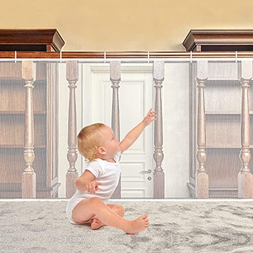 2 Sets Baby Banister Guard, Child Rail Balcony Banister Net Kids Safety ...