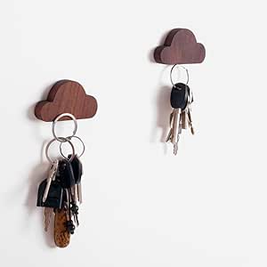 Amazon.com: Frjjthchy 2 Pcs Cloud Shaped Key Hook Wooden Magnetic Wall ...