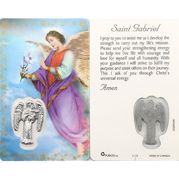 Amazon.com : Saint/St. Gabriel the Archangel Holy Prayer Card Chromo NB ...