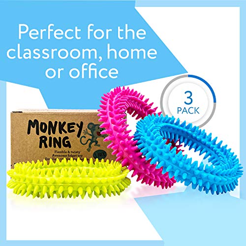 Original Monkey Spiky Sensory Ring / Bracelet Fidget Toy (Pack of 3 ...