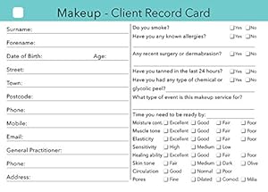Makeup Client Record Card - Pack of 100: Amazon.co.uk: Office Products