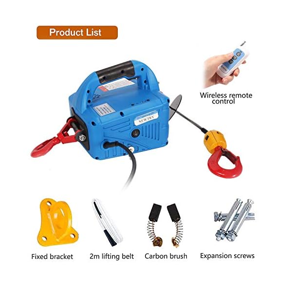 NEWTRY 1100lbs Electric Hoist Winch with Wireless Remote Control 110/ ...