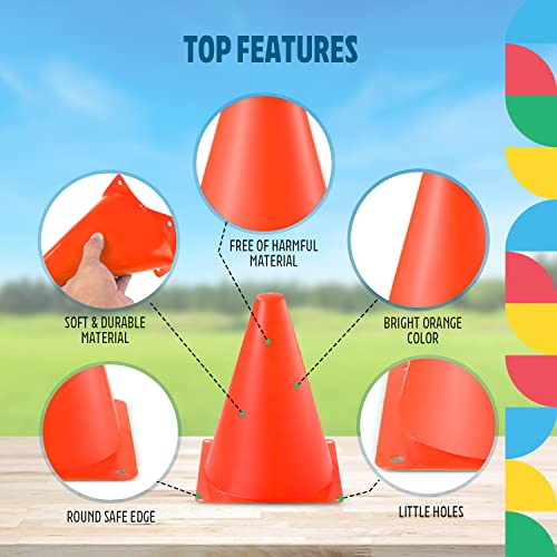Dazzling Toys 12 Mini Traffic Cones - 7" mini cones, Sports Safety ...