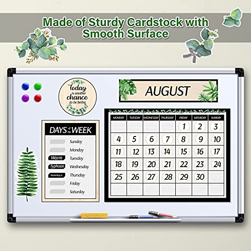 91 Pieces Classroom Calendar Bulletin Board Set Greenery Calendar Set ...