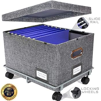 Amazon.com: BIRDROCK HOME Seagrass Rolling File Cabinet - Storage ...