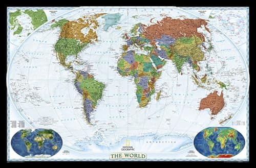 National Geographic World Wall Map - Decorator (Enlarged: 73 x 48 in ...