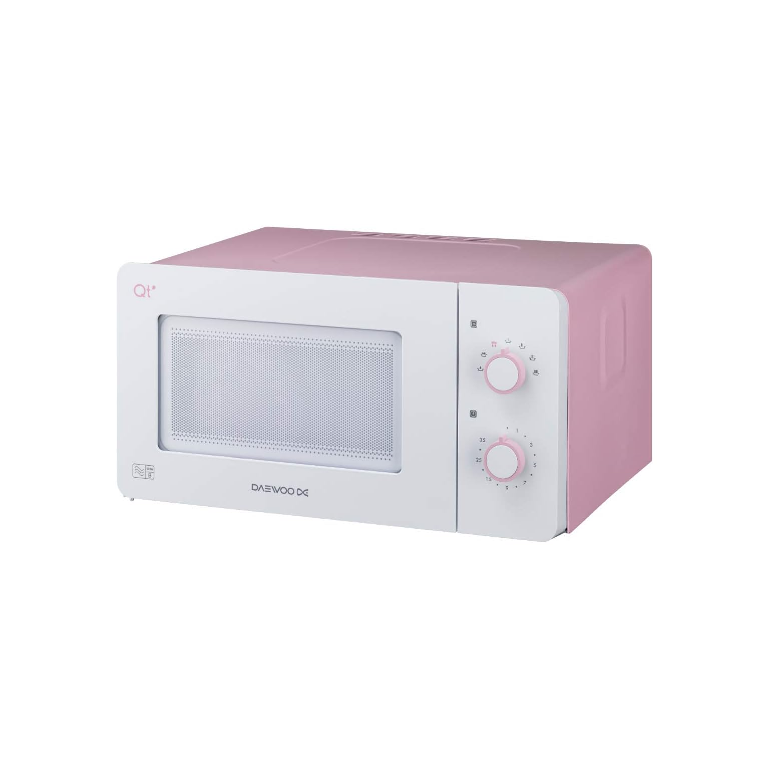 Daewoo QT3 Compact Microwave Oven, 600 Watt, Pastel Pink