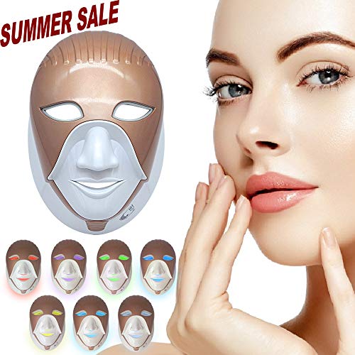 Crebeau 7 Color Led Face Mask with Touch Keys, Photon Led Light Therapy ...
