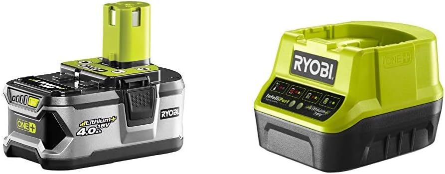 Ryobi RB18L40 18V ONE+ Lithium+ 4.0Ah Battery & RC18120 18V ONE+ ...