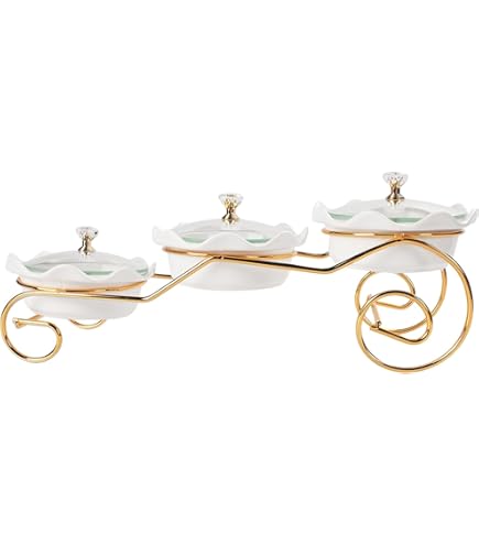 Nuts Serving Tray Jiwar Dual Elegant Nut Serving Set With Engraved Gold ...