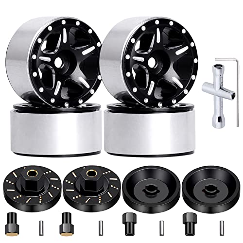 Hobbypark 4pcs 1.0 Beadlock Wheels Rims with Brass Wheel Weights ...