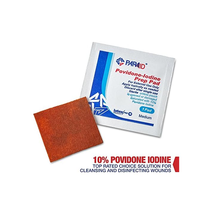 (Box of 100 Count) Iodine Prep Solution Pads, 10% Povidone Iodine Swabs ...