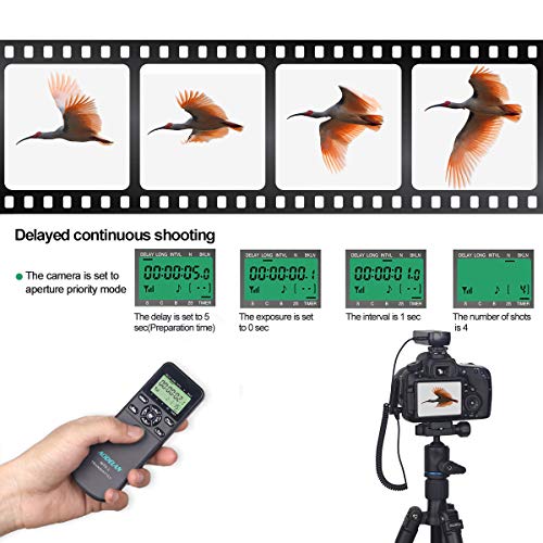 Camera Remote Intervalometer Shutter Release, AODELAN Wireless Timer Remote Control for Canon ...