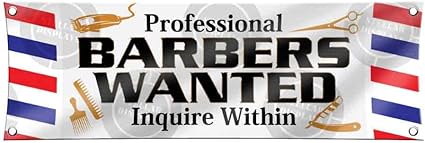 Amazon.com : Professional Barber Wanted Banner (1ft X 3ft) Beauty Salon ...