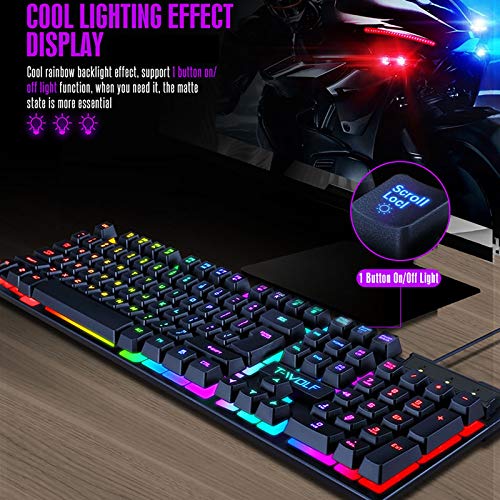 RGB Gaming Keyboard and Mouse-Light Up & LED Backlit Mechanical ...
