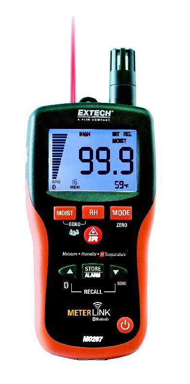 Extech MO297 Pinless Moisture Psychrometer with IR Thermometer and ...