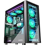 MUSETEX E-ATX PC Case 360mm RAD Support, 4 PWM ARGB Fans Pre-Installed ...