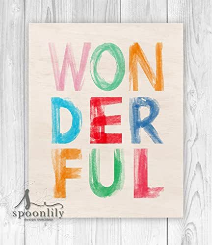 Amazon.com: WONDERFUL word art, Nursery Art, Playroom Decor, Kids Room ...