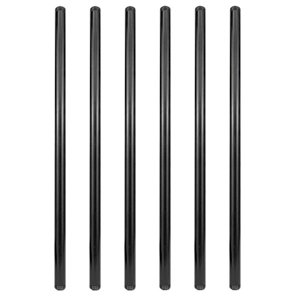GeilSpace 6 Pack 1/2" × 30" Pre-Cut Black Metal Pipe, Industrial Steel ...