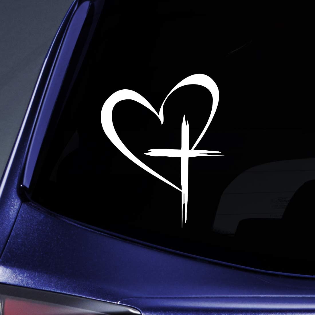 Amazon.com: Bargain Max Decals Love Cross Sticker Decal Notebook Car ...