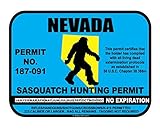 Bigfoot Gifts & Toys RDW Nevada Sasquatch Hunting Permit - Color ...
