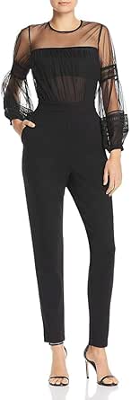 Amazon.com: French Connection Women's Black Lace and Sheer Fitted ...