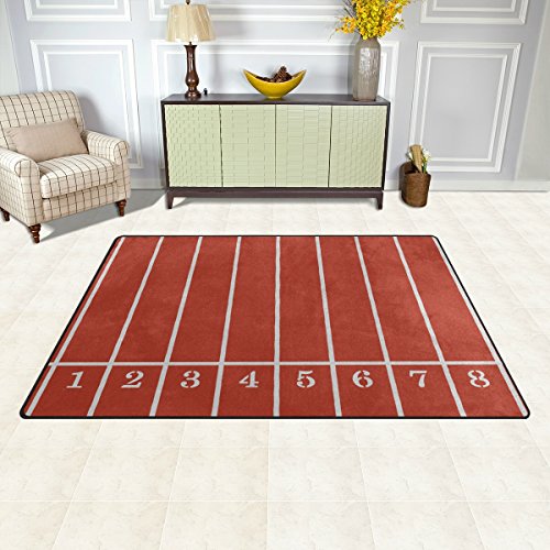 Sunlome Running Track Field Sport Paattern Area Rug Rugs Non-Slip ...