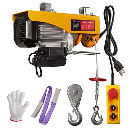 110V Electric Hoist Remote Control Winch Double Sling for Construction ...