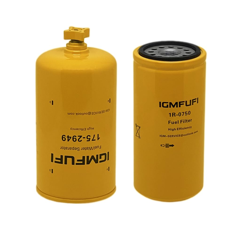 IGMFUFI 1R-0750 Fuel Filter & 175-2949 Fuel/water Separator Kit for ...