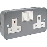 MK Metalclad Plus K2946 ALM 13 amp 2-Gang Double-Pole Switch Socket: Amazon.co.uk: DIY & Tools