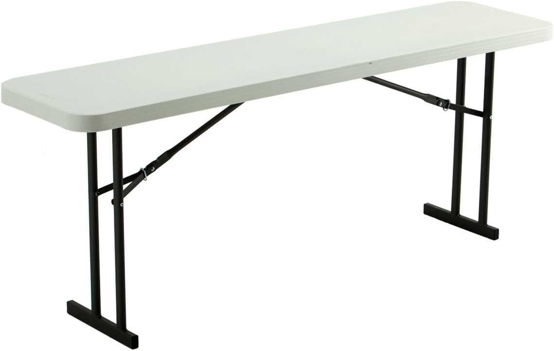 Lifetime 80176 6 ft Commercial Seminar Table, White Granite with Set of ...