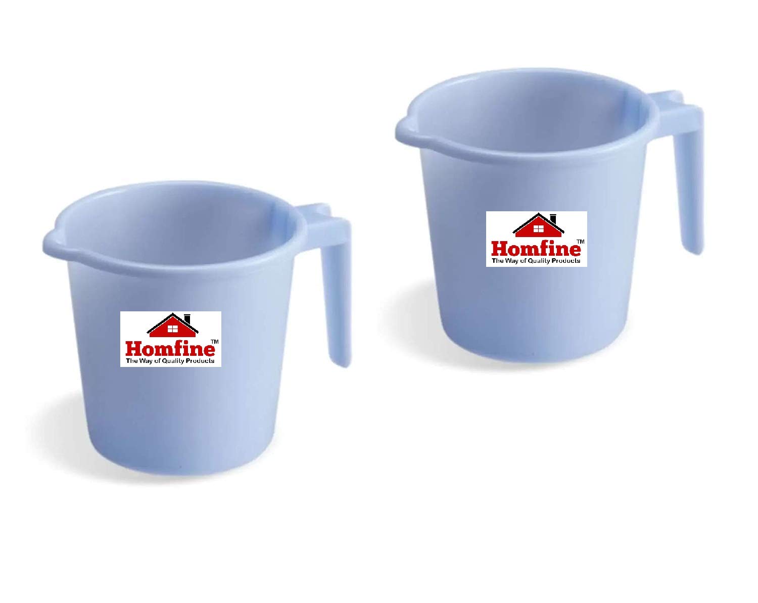 Homfine Plastic Bath Mug Set of 2 Pcs Durable Long Lasting Quality with ...