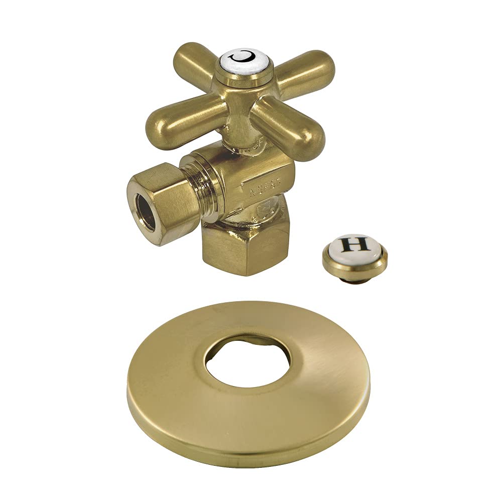 Kingston Brass CC43107XK Vintage Angle Stop Valve, Brushed Brass for ...